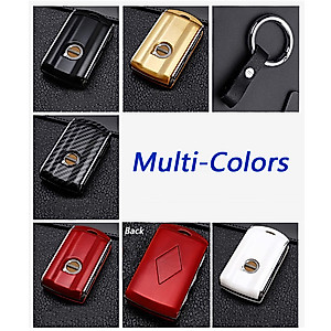 SANRILY 1Pcs for Volvo Key Fob Cover Full Covered ABS Plastic Key Case for Volvo XC40 XC60 S90 XC90 V90 2017 2018 T5 T6 2015 2016 T8 Keyless Keychain Holder White