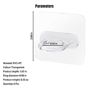 Adhesive Shower Gel Bottle Rack,Shampoo Dispenser Holder,Bath Lotion Hook,Liquid Soap Hanger,Multipurpose Bathroom Toilet Kitchen Wall Mounted Stand Device,No Drilling,Strong Bearing,Transparent(6pcs)