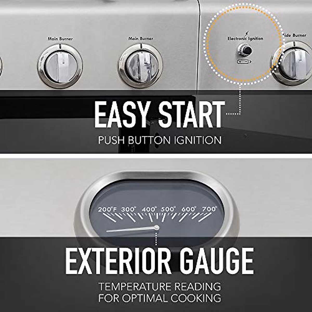 Kenmore PG-A40611S0L 6 Burner Cabinet Style Propane Gas BBQ Grill with Side Burner, 73000 Total BTU, Stainless Steel