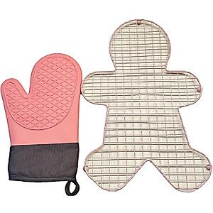Dezicakes Cooling Rack for Baking Cookies Cupcakes Pink Gingerbread Unique Style Bakers Gift Idea Wire Rack Baking Oven Rack with Silicone Baking Mitt, Rust-Resistant, Cupcake Rack