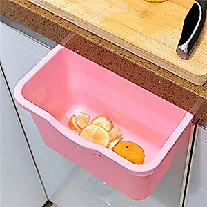 Earchy Creative Cabinet Door Hanging Debris Desktop Plastic Trash Can Wastebaskets Bedroom Living Room Office Trash Can Plastic Trash Can