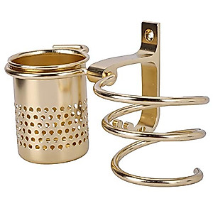 Space Aluminum Wall Mounted Hair Dryer Holder Spiral Hair Tools Hanging Rack Organizer Bathroom Storage Rack