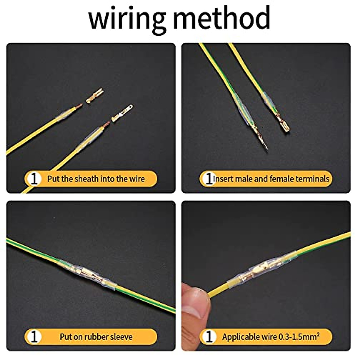 150 Pcs 2.8/4.8/6.3mm Quick Splice Male and Female Wire Spade Connectors, Wire Crimp Terminal Block Assortment Kit with Insulating Sleeve, for Electrical Wiring Car Audio Speaker Connectors