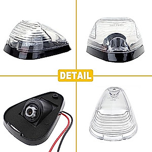 GLOFE 5X Clear Cab Marker Roof Running Lights with Green T10 LED Light Bulbs Assembly Compatible with Ford E150 E250 E350 E450 F150 F250 F350 F450 F550 Super Duty 1999-2016 Pickup Trucks