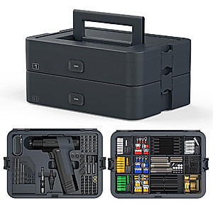 BLACKZERO Brushless Cordless Drill Tool Set, 60nm Powerful Torque, Smart Display, Expansion Screws, Cold Pressed Round Terminals, Mechanics Tools Kit, High-end Drill Kit for Home Use