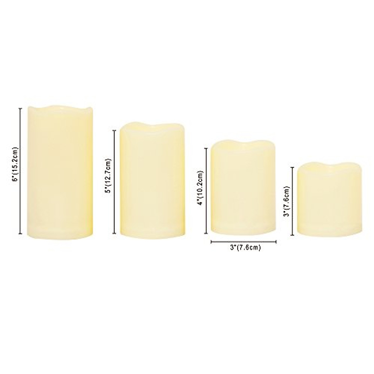 CANDLE CHOICE Waterproof Outdoor Battery Operated Flameless Candles with Timer Realistic Flickering Plastic Fake Electric LED Pillar Lights for Lantern Garden Wedding Christmas Decorations 4 Pack