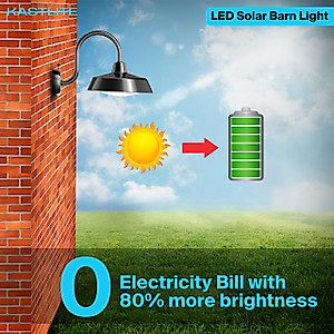 KastLite 45W Solar Barn Light - 150W Eq. 4000LM LED Dusk to Dawn Motion Sensor Outdoor Security Light Fixture - 5-Mode Remote Control Waterproof Yard Garage Patio Shed Exterior Wall Lighting, Black