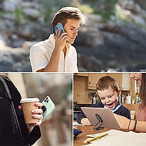 Phone Ring Holder Finger Kickstand, 360 Rotation Foldable Ultra-Thin Metal Cell Phone Back Hand Grip for Magnetic Car Mount & Office Desktop, Adjustable Cellphone Stand for iPhone 14 iPad Smartphones