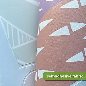 funlife Nordic Style Fabric Mountain Wall Murals Peel and Stick, Self Adhesive Waterproof Landscape Wall Stickers Wall Art, Watercolor Wallpaper Decals for Kids Bedroom Living Room, Blue