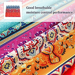 MAXYOYO Mattress Cover for Traditional Japanese Futon Mattress, Futon Floor Mattress Cover with Zipper, Super Soft and Machine Washable, Boho Style, Full