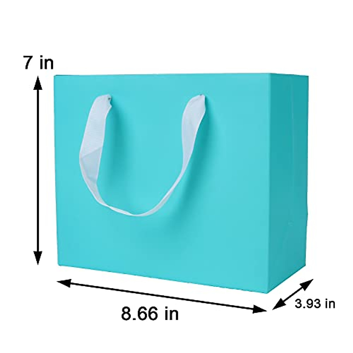 Uceoo Teal Gift Bags Medium Size Teal Gift Bags Turquoise Paper Bags with Handles 24 Pack 8.7 x 3.9 x 7.1" Kraft Bags with Handles Paper Gift Bags Kraft Paper Bags Kraft Paper Shopping Bags Wrapping Bags for Shopping,Grocery,Merchandise,Wedding,Birthdays,