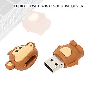 Cute Monkey USB Flash Drive, Cartoon Animal Monkey Thumb Drive, Pendrive Memory Thumb Stick, Gifts for School Students Kids Children Teacher Collegue Employees(128GB)