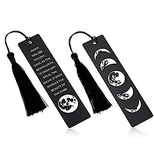 Moon Phases Art Bookmark for Booklovers Phases of The Moon Bookmark with Tassel for Women Men Celestial Space Cosmic for Kids Teens Students Teachers Reading School Library Office Accessories