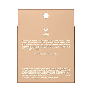 e.l.f. Camo Powder Foundation, Lightweight, Primer-Infused Buildable & Long-Lasting Medium-to-Full Coverage Foundation, Light 210 N