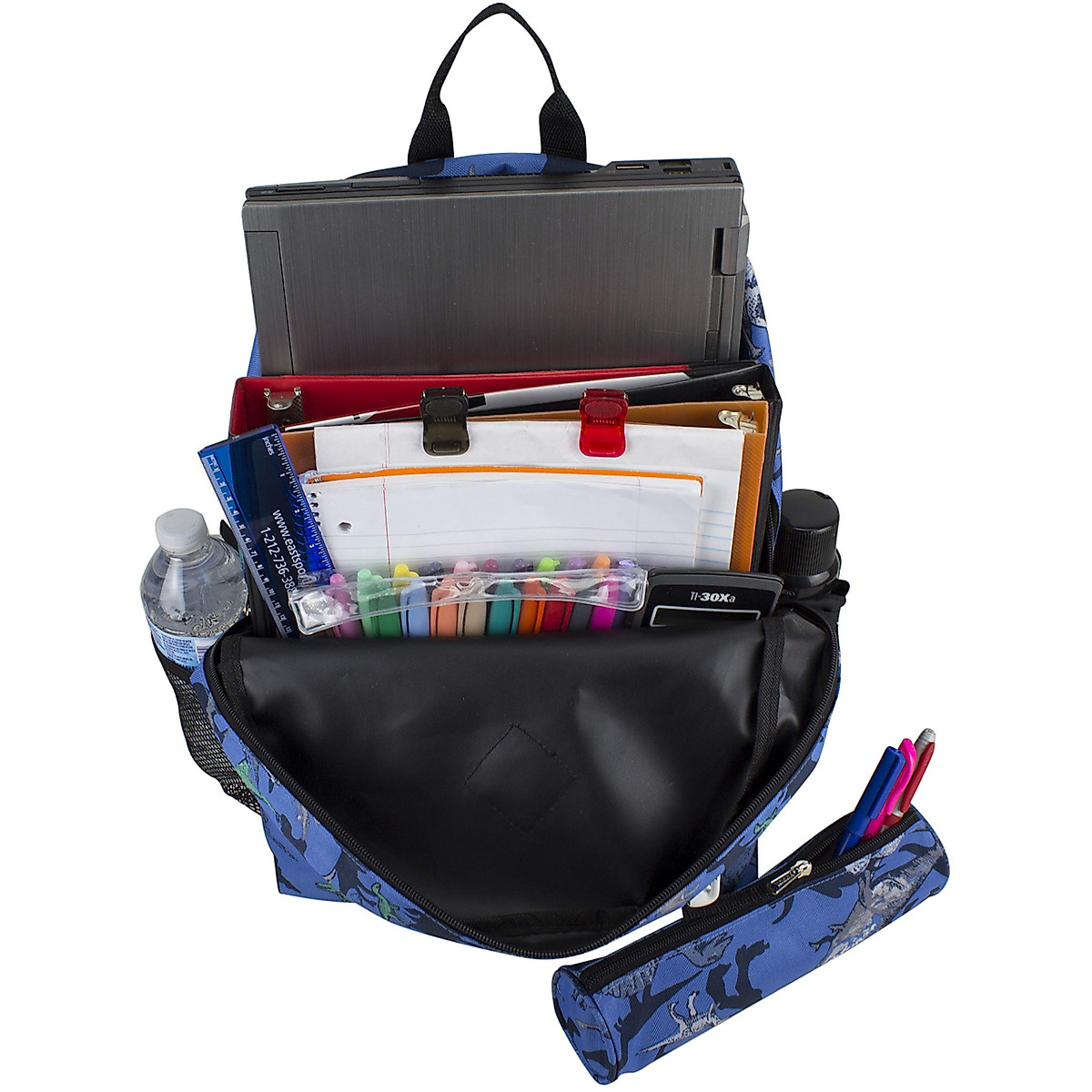 Eastsport Dome Backpack with FREE Pencil Case, Blue/Dinosaur Print