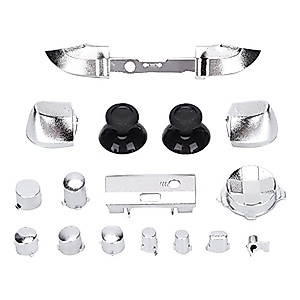 Full Game Controller Plating Button Set, Game Handle Accessories Compatible Beautiful Appearance for Series X(Silver Plating)