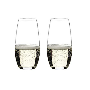 Riedel O Wine Crystal Glass Tumbler,Champagne, Set of 2