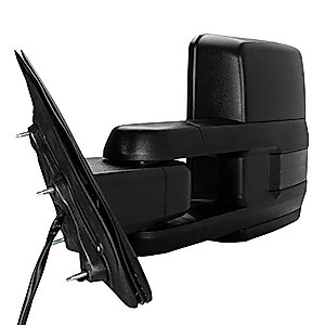 MOTOOS Towing Mirrors Replacement for 2015 2016 2017 2018 Chevy Silverado GMC Sierra 1500 2500 HD 3500 HD Power Heated Manual Telescoping with Smoked LED Turn Signals Rear View Side Tow Mirrors Pair