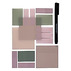 DiverseBee Pastel Transparent Sticky Notes, Cute Clear Sticky Tabs, Translucent Page Flags Book Markers Stickers, Planner Accessories Sticky Notes 3x3, Bible Journaling Study Office School Supplies