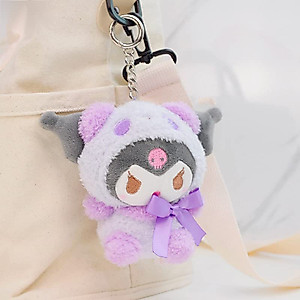 SARISP Plush Toys, The New Kawaii Plush Toy Cute Kuromi Cinnamoroll My Melody Figure Girl Toy Plush Keychain Plush Toy Plush Doll Pendant Girls Gift（Purple）