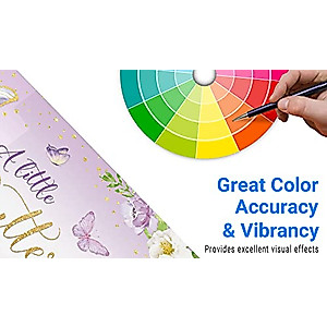 Funnytree 7x5FT A Little Butterfly is On The Way Purple Backdrop Girl 1st Birthday Baby Shower Princess Party Supplies Flower Background Cake Table Decor Favors Photobooth Props Gift Banner