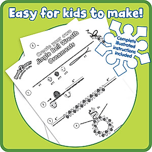 READY 2 LEARN Christmas Crafts | Create Your Own Jingle Bell Wreath Ornaments | Set of 4 | DIY Ornaments for Kids | Christmas Tree Decoration | All Materials Included
