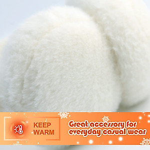 NASULAR Kids Winter Earmuffs Baby Warm Ear Muff Girls Cute Furry Ear Warmers Boys Foldable Ear Covers for Cold Weather (A-white)