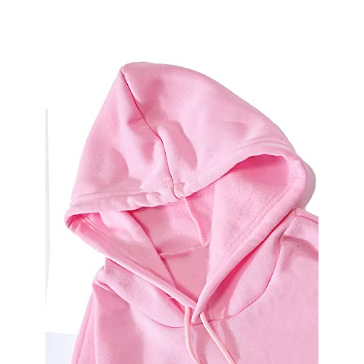 DIDK Women's Casual Pullover Long Sleeve Drawstring Hoodie Sweatshirt with Pockets Light Pink M