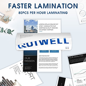 QUIWELL 9 in 1 Laminator, Laminator Machine with 20 Laminating Sheets, 9 Inches Thermal Laminating Machine with Paper Trimmer, Corner Rounder, Hole Punch, Bonus Busy Book for Home Office School Use
