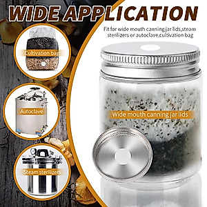 Synthetic Filter Paper Stickers 20 mm PTFE Filter Disc 0.3 μm Filter Paper for Mushroom Cultivation Wide Mouth Jar Lids(120 Pieces)