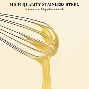 NileHome Stainless Steel Whisk Set 8" 10" 12" Kitchen Whisk Balloon Whisk Kitchen Wisk Wire Whisks for Cooking, Whisking, Blending, Beating, Stirring-4 Pack