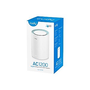 Cudy AC1200 Gigabit Whole Mesh WiFi System, Dual Band, WiFi Extender, High Gain Antennas, VPN, Cloudflare, Connect Up to 100 Devices, M1300 1-Pack