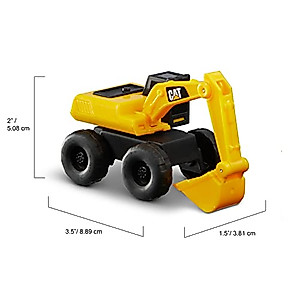 CAT Construction Toys, Little Machines 5pk Truck Toy Set, Includes Dump Truck, Front Loader, Bulldozer, Backhoe, and Excavator Vehicles with Moving Parts, Cake Toppers Ages 3+