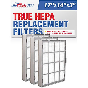 True HEPA Air Cleaner Filter Replacement Cartridge 85510 Compatible with Kenmore EnviroSense 85500 Air Cleaner by LifeSupplyUSA (3-Pack)