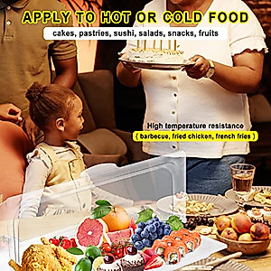 Food Serving Display Tray with Clear Roll Top Cover Reusable Platter Cake Pastry Dessert Display Tray Plate Case with Lid for Food Buffet