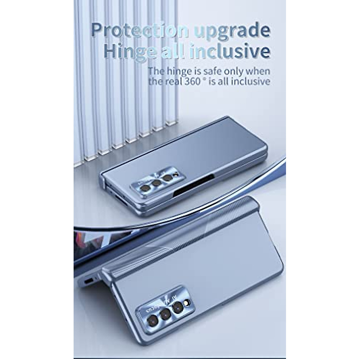 Case with S Pen for Samsung Galaxy Z Fold 3 5G 2021 with Removable Hinge Protection Holder and Built-in Camera Lens Protector and Front Screen Protector