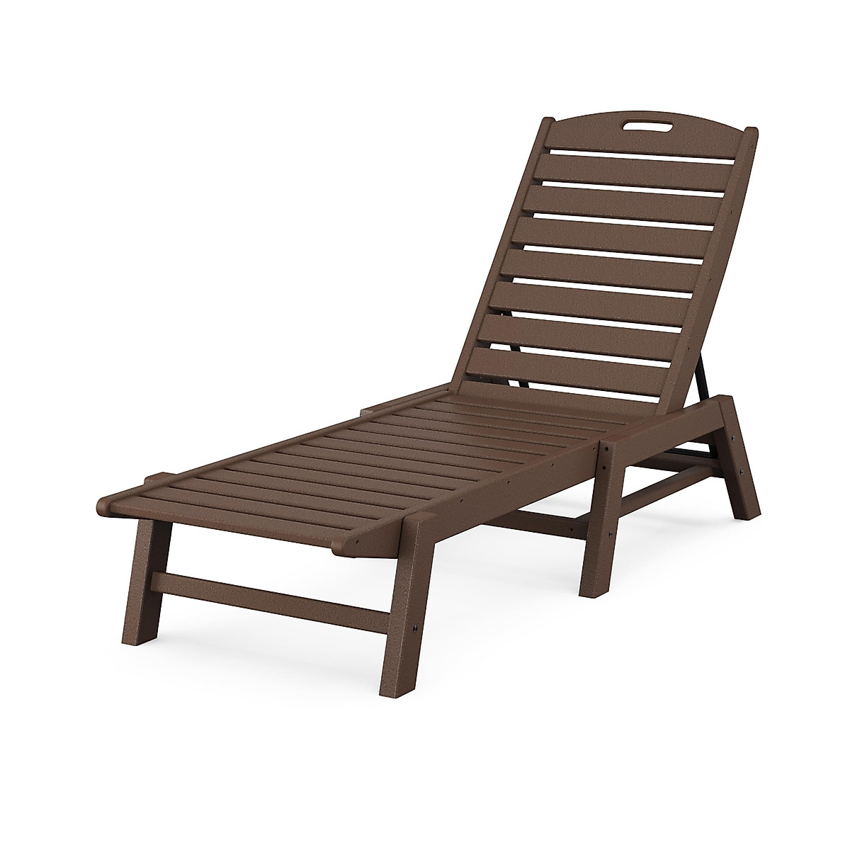 POLYWOOD Stackable Nautical Chaise, Mahogany