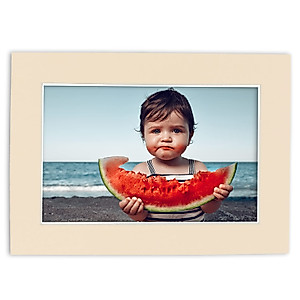 14x18 Mat Bevel Cut for 12x16 Photos - Acid Free Cream Precut Matboard With Backing Board and Crystal Clear, Self Seal Photo Mat Bag - For Pictures, Photos, Framing - 4-ply Thickness