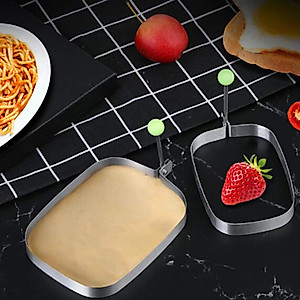 TOPBATHY 5pcs Mousse Rings Cake Baking Egg Rings Stainless Steel Shaper Rectangular Non Stick Pastry Mold Mould for Kitchen Cooking Size M 709ml