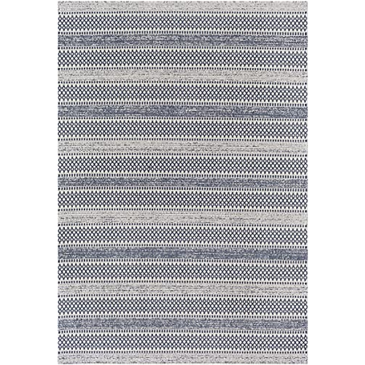 Mark&Day Area Rugs, 8x10 Stone Bohemian/Global Dark Blue Area Rug, Denim/Gray/White for Living Room, Bedroom or Kitchen (7'10" x 10'2")