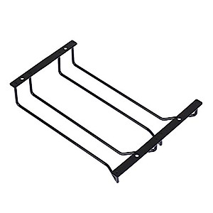 Dianoo Wine Glass Holder, Stemware Rack, Wine Glass Rack Under Cabinet With Screws, 27cm 2 Rows Black