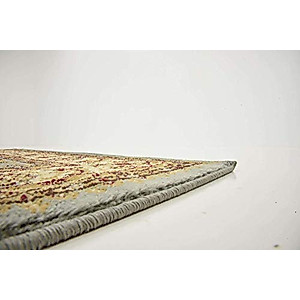 Unique Loom Voyage Collection Traditional Oriental Classic Intricate Design Area Rug, 3' 3" x 5' 3" Rectangle, Light Blue/Cream