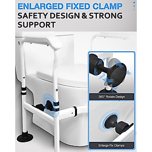 Sangohe Toilet Safety Rails - Toilet Safety Rails for Elderly - Toilet Safety Frame for Elderly, Handicap, or Disabled - Handicap Toilet Seat with Handles - Toilet Bars for Elderly and Disabled, 502D