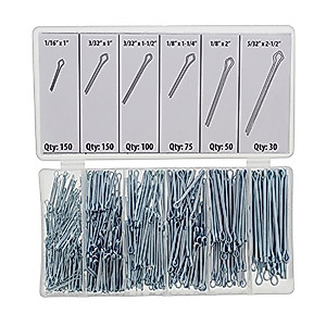 ABN Cotter Pin Key 555 pc Assortment Set, 1/16 x 1 to 5/32 x 2-1/2 Inch – Steel Locking Automotive Axle Trailer Pins