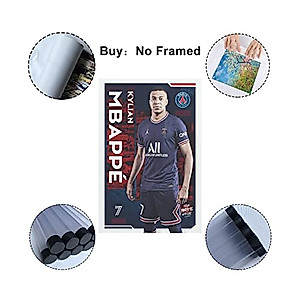 Kroity Paris Saint-Germain Football Stars Kylian Mbappe Poster Canvas Wall Art Room Decor (Unframed) 12in×18in (Mbappe), White