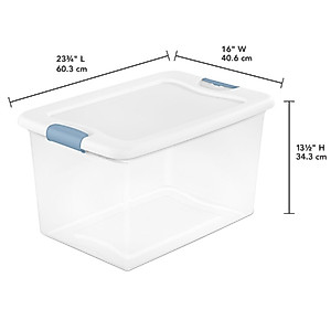 Sterilite 24-Pack Stackable Storage Bin with Lid, Clear Plastic Design, 64 Quarts
