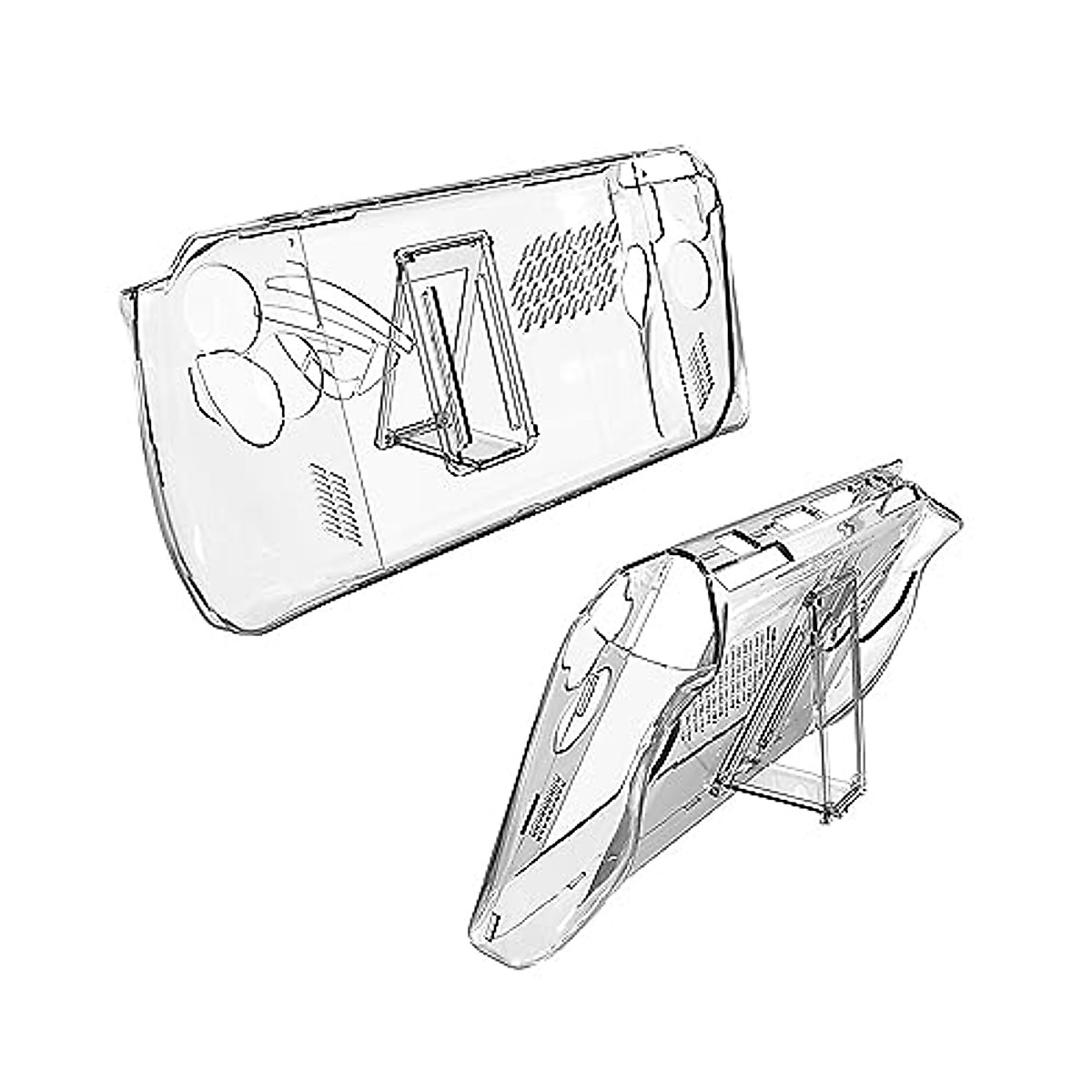 Protective Case Cover For ROG Ally Handheld Game Console,Transparent Case Shockproof Sweatproof Cover With Bracket Protector for ROG Ally Gaming Accessories (Transparent)