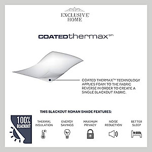 Exclusive Home Curtains Marseilles Damask 100% Blackout Roman Shade, 27"x64", Silver