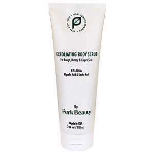 Planty Exfoliating Body Scrub with AHAs - Glycolic Acid & Lactic Acid - For Rough Skin and Uneven Skin Tone, 8 0z