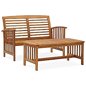 MBFLUUML Patio Dining Sets, Outdoor Patio Furniture, 2 Piece Patio Lounge Set Solid Acacia Wood Suitable for Patio, Porch, Backyard, Balcony.